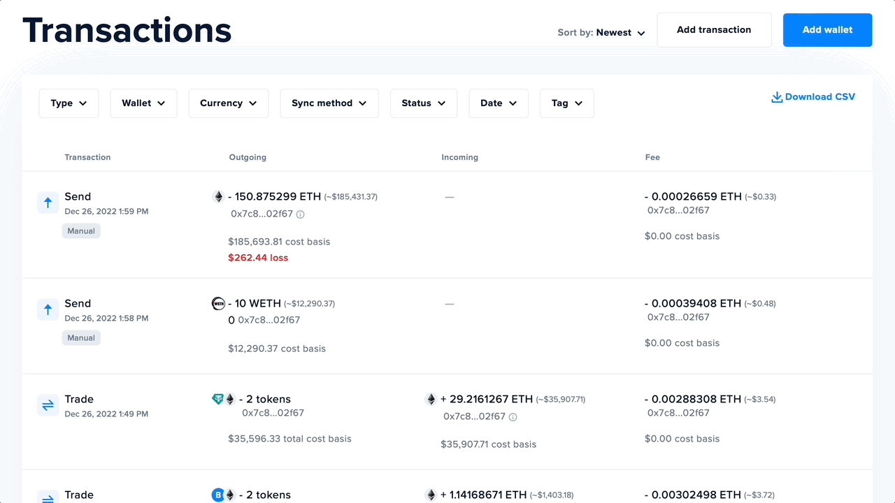 Product Update: Transactions Page | CoinTracker
